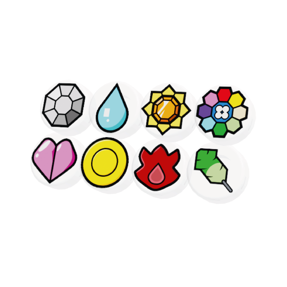 Brickémon Gym Badge 8-Set – Hall of Bricks