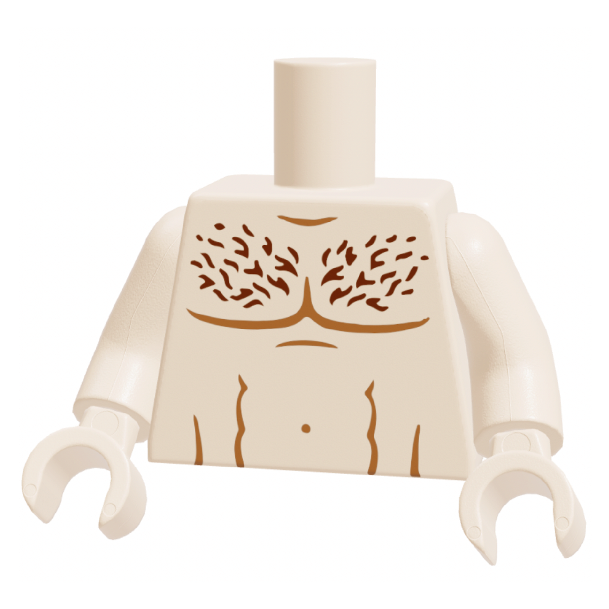Hairy Chest Torso Light Nougat – Hall of Bricks